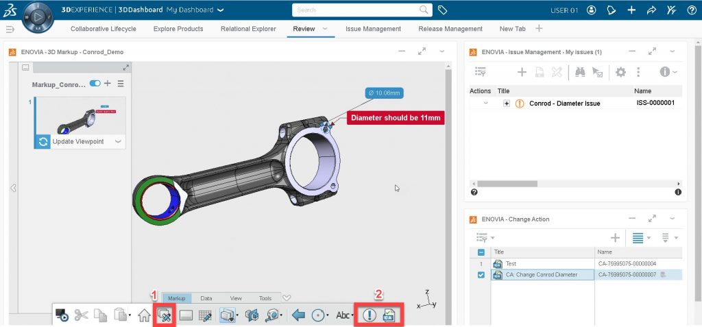 3D Markup – Generate Issues and Change Actions Directly from 3D Markup - Dassault Systèmes blog