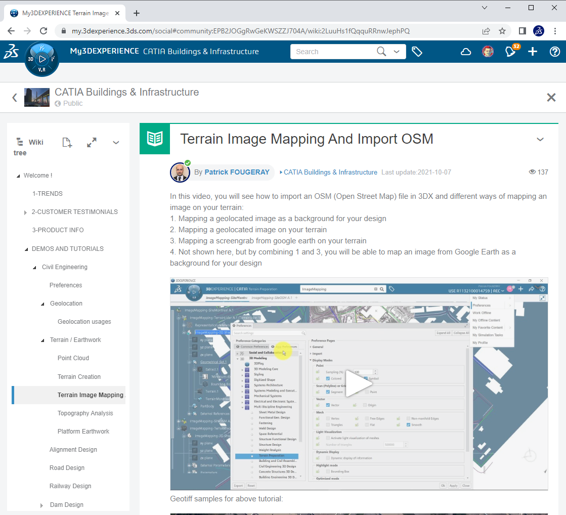 Terrain Image Mapping And Import OSM - Civil Engineering - CATIA ...